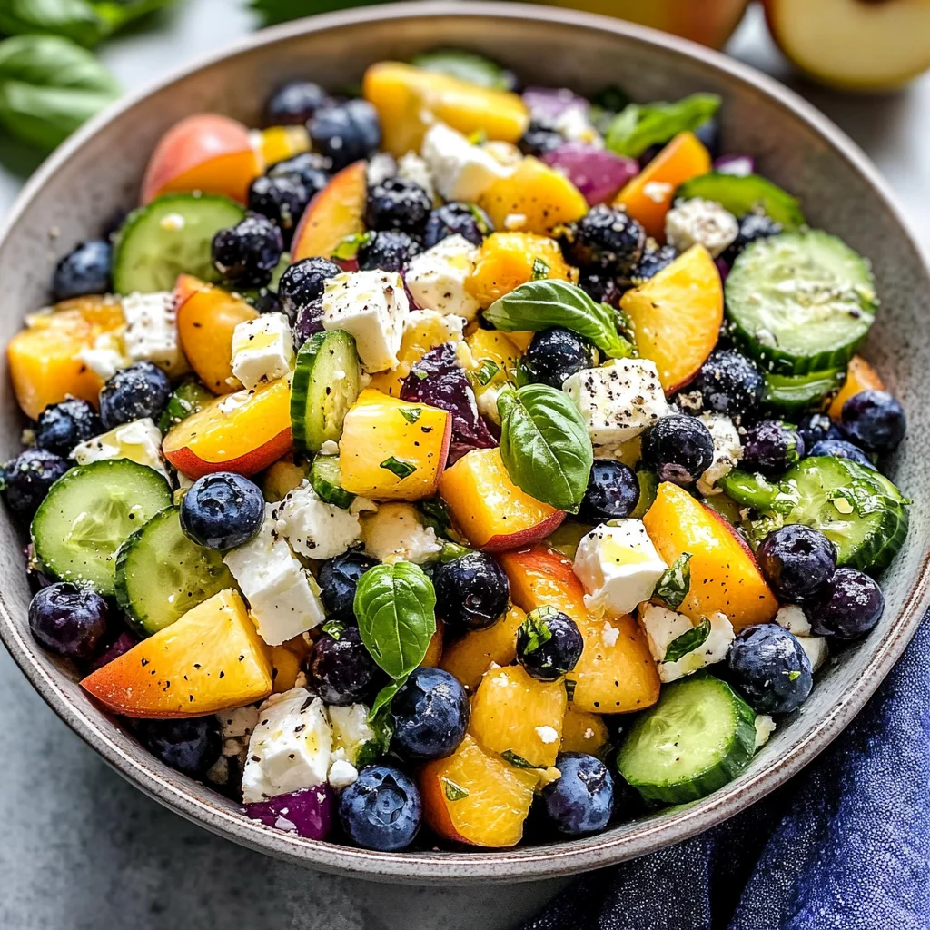 Blueberry Peach Feta Salad - The Perfect Summer Delight