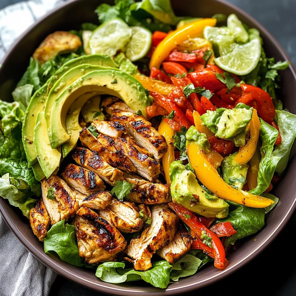 Grilled Chili Lime Chicken Fajita Salad - Irresistible & Fresh