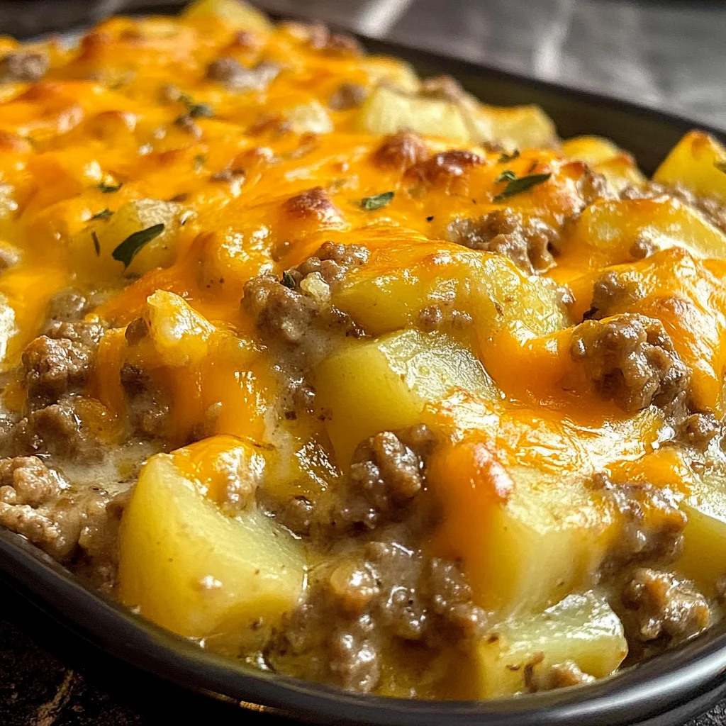 Cheesy Ground Beef & Potato Casserole: Easy Comfort Food Delight
