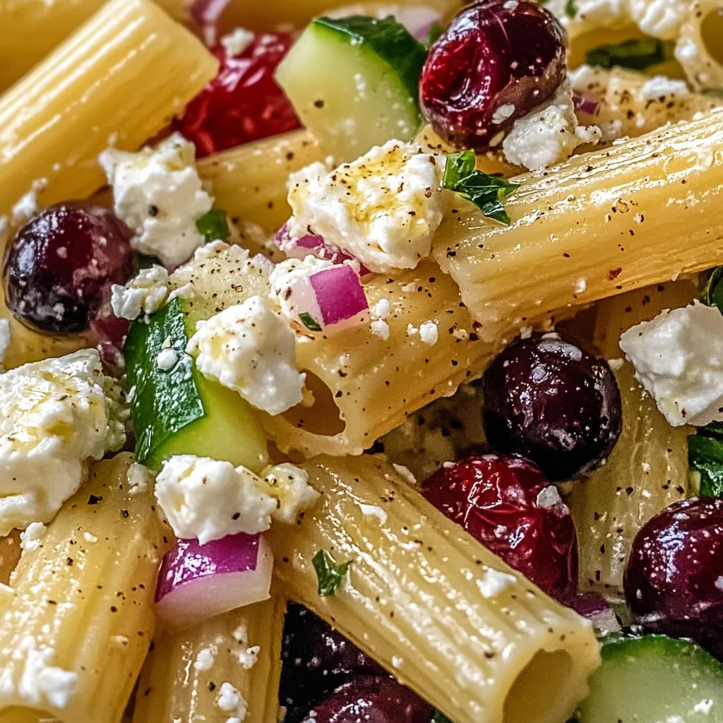 Feta & Cranberry Rigatoni Salad with Lemon Vinaigrette - A Delightful ...