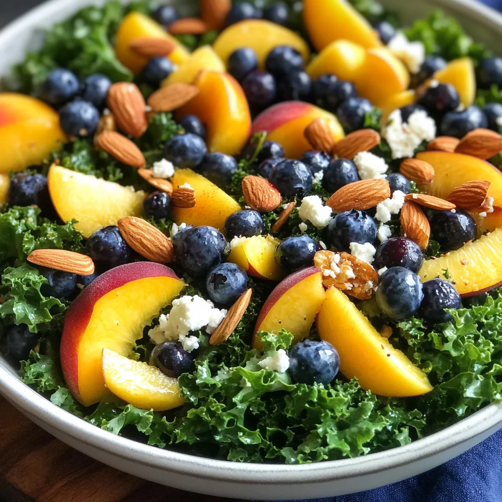 Summer Peach & Blueberry Kale Salad: A Delicious Delight